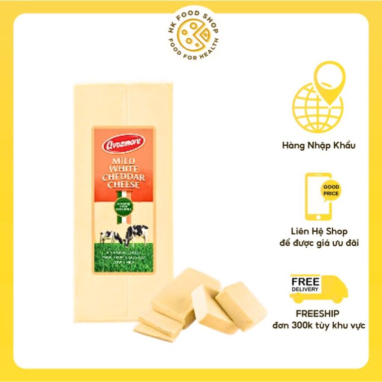 AVONMORE PHÔ MAI CHEDDAR TRẮNG 2,5KG ( IRELAND ) GIÁ THEO KG - HK FOOD SHOP
