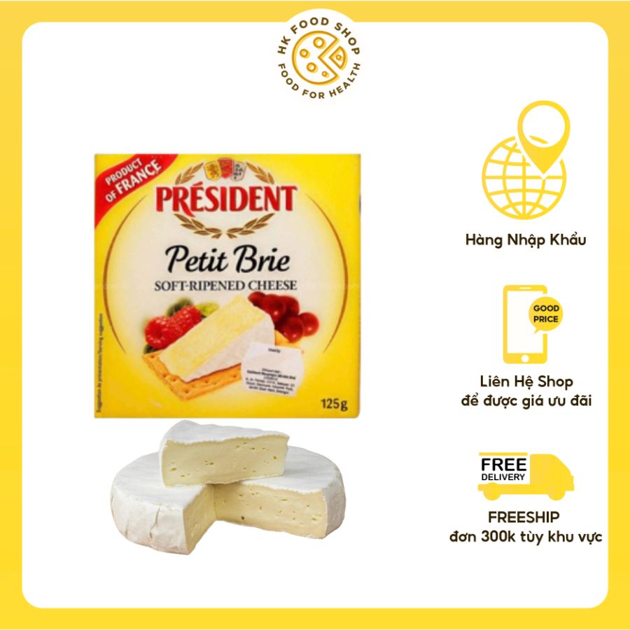 Président Phô Mai Ủ Chín Brie - Petit Brie Soft - Ripened 125gr - HK ...